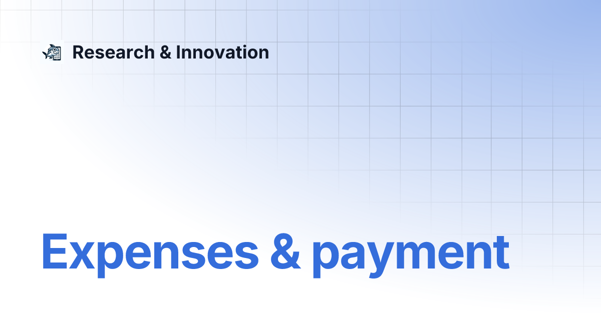Expenses & payment | Research & Innovation