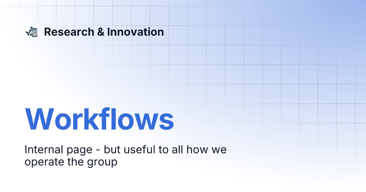 Workflows | Research & Innovation